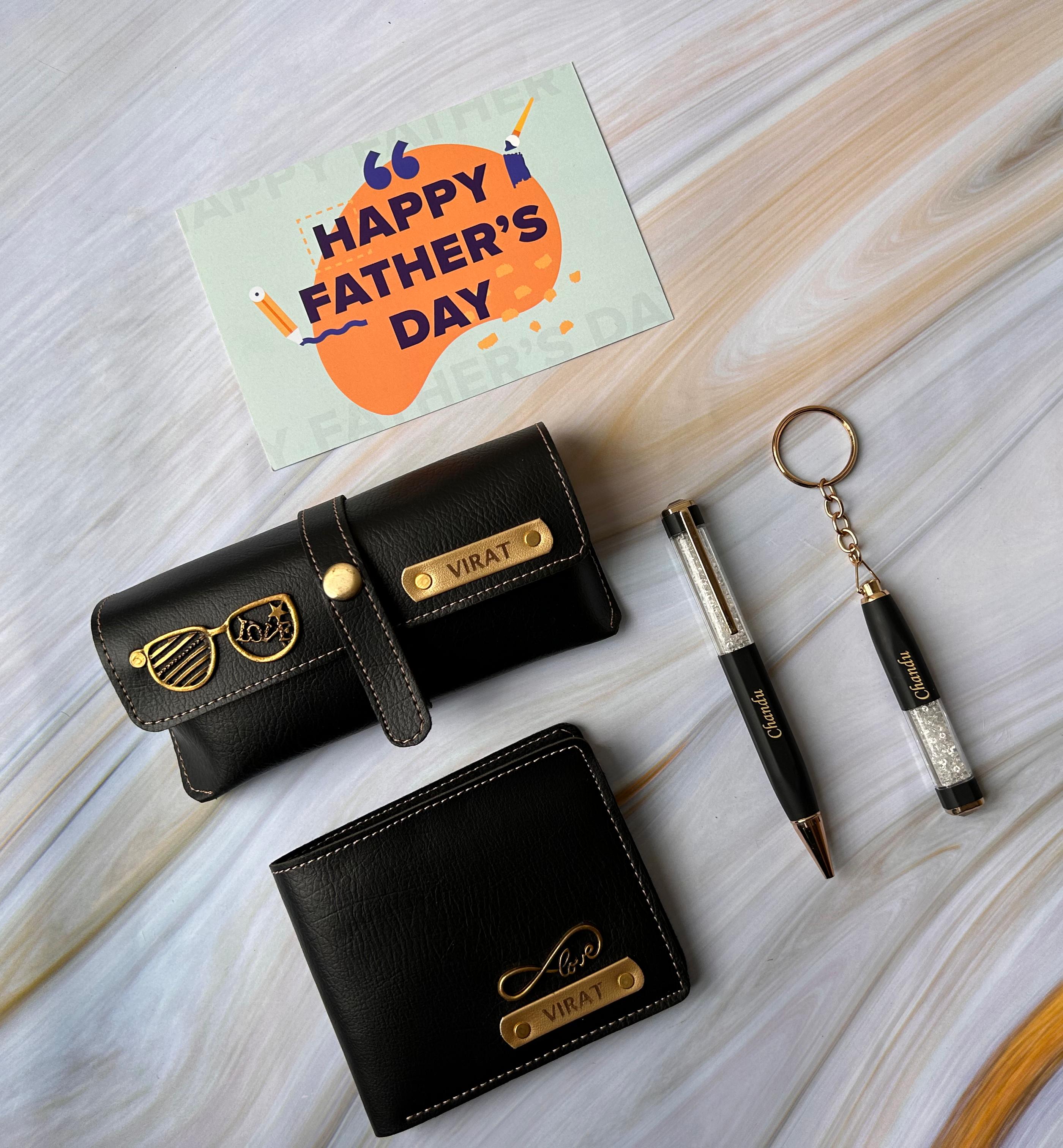 Personalized Father's Day Gift Set: Wallet, Pen, Keychain & Case (₹1499 ...