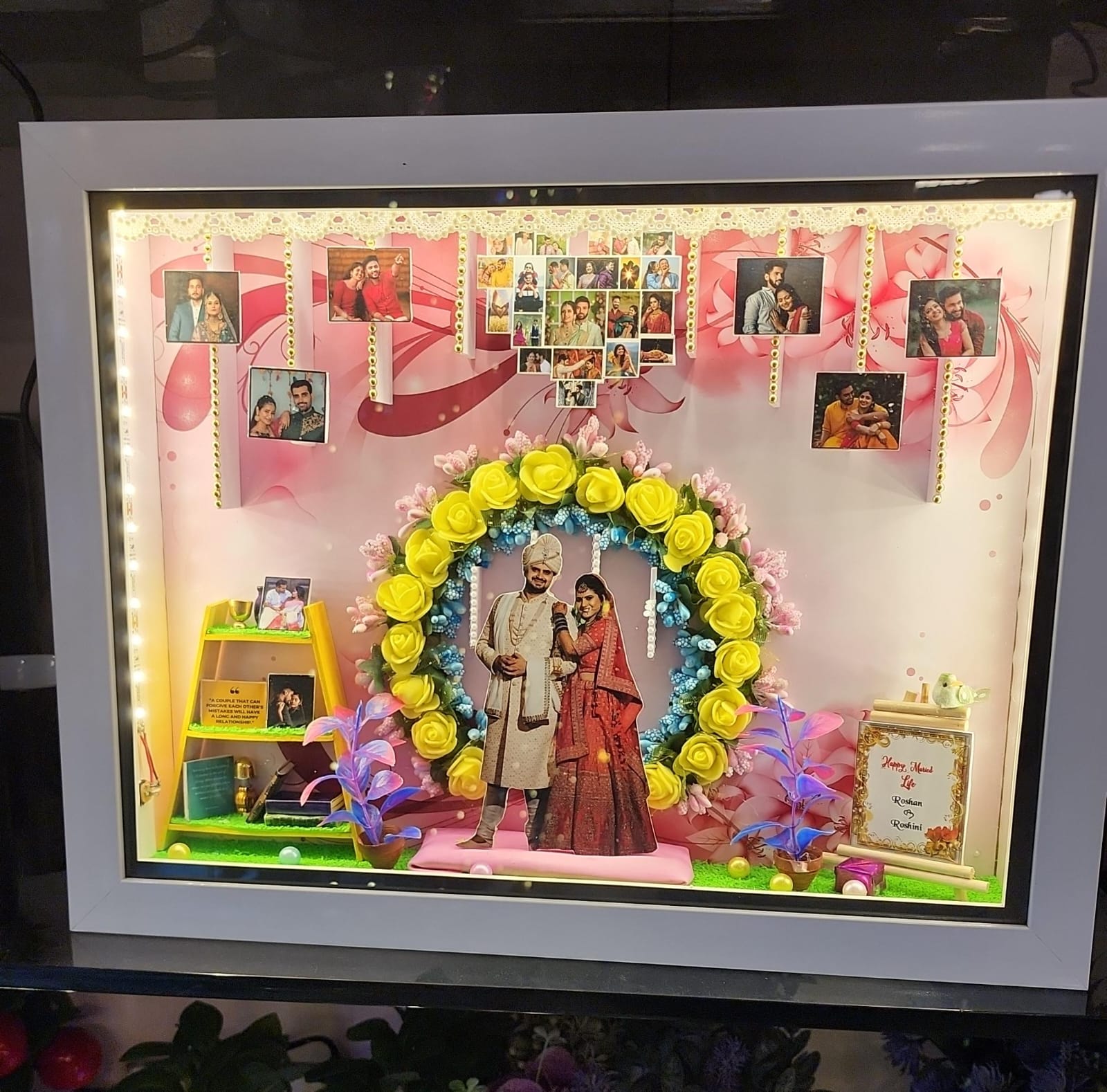 Celebrate Love with Personalized 3D Photo Box & LED Lights (Anniversary ...