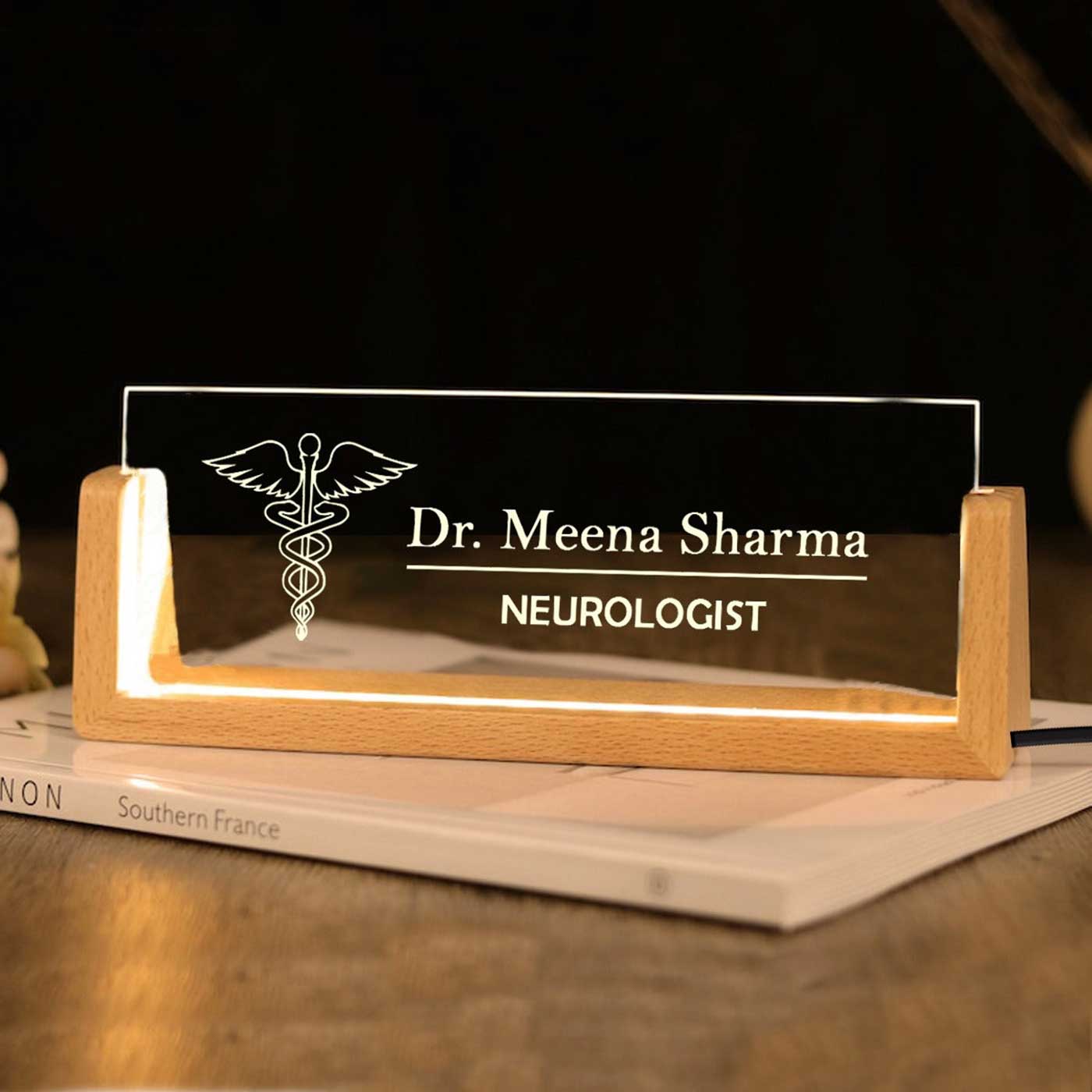 Gift Ideas for Doctors | Personalized Doctor LED Desk Sign | Acrylic ...