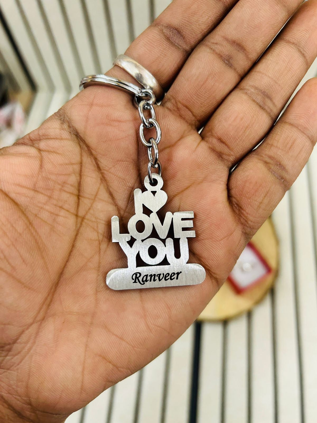 Personalized Love Metal Keychain | Valentine's Day Gift for Him/Her ...