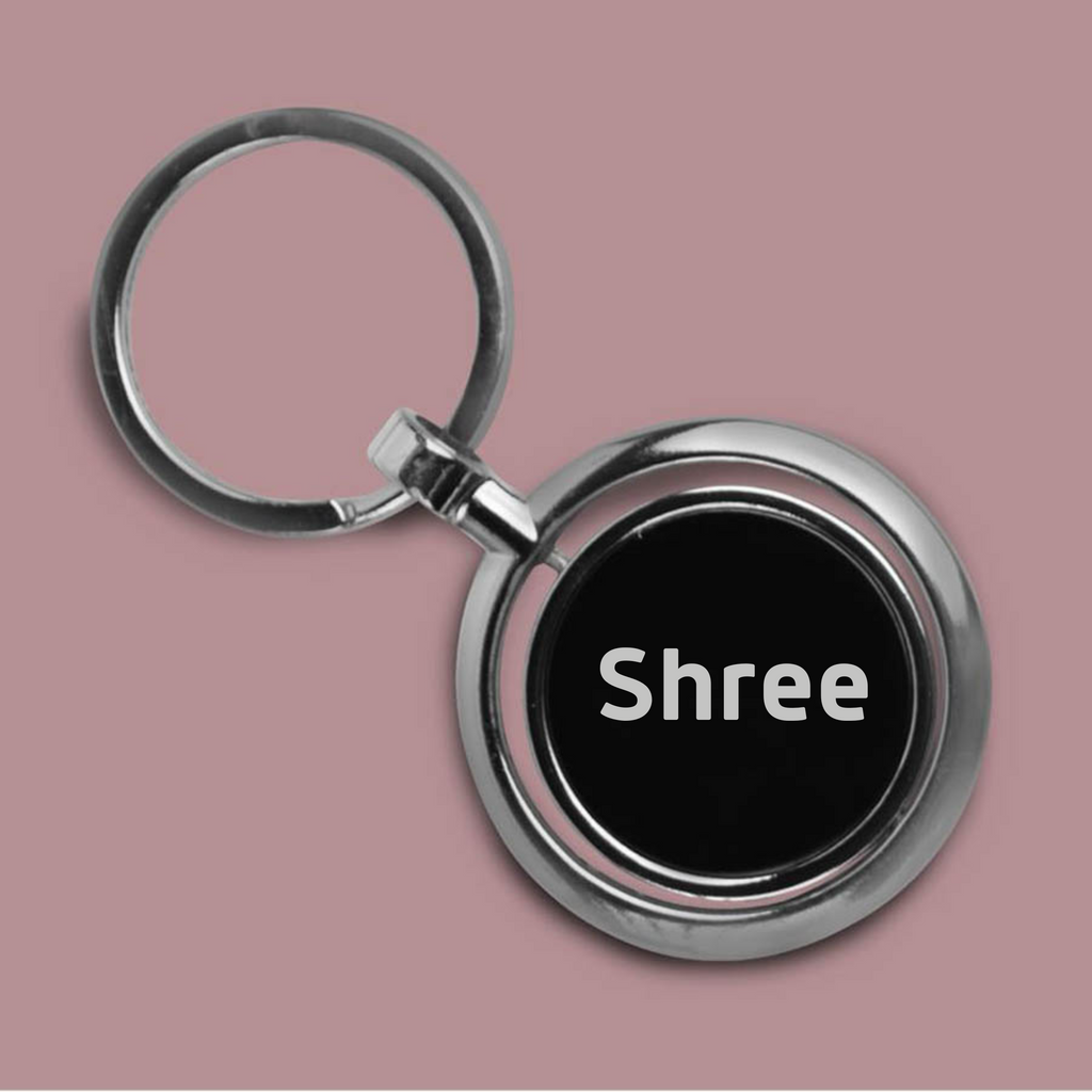 Buy Personalised Rotating Name Keychain – Custom Black Metal | Zestpics