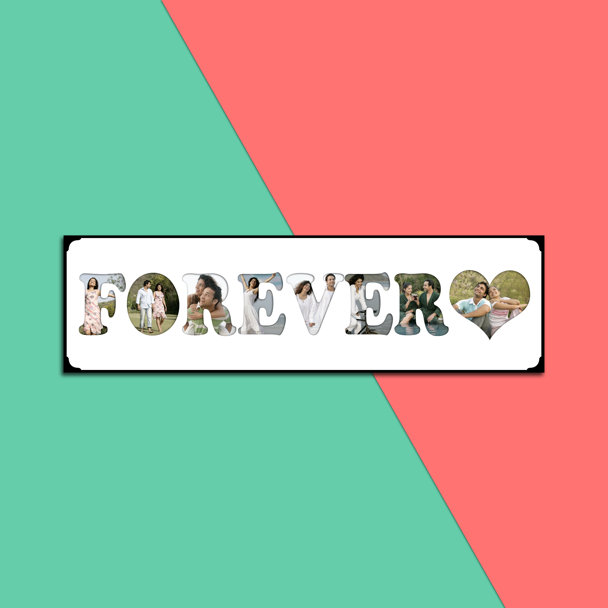 Forever Photo Frame| Name spelled out of pictures in a frame |Zestpics