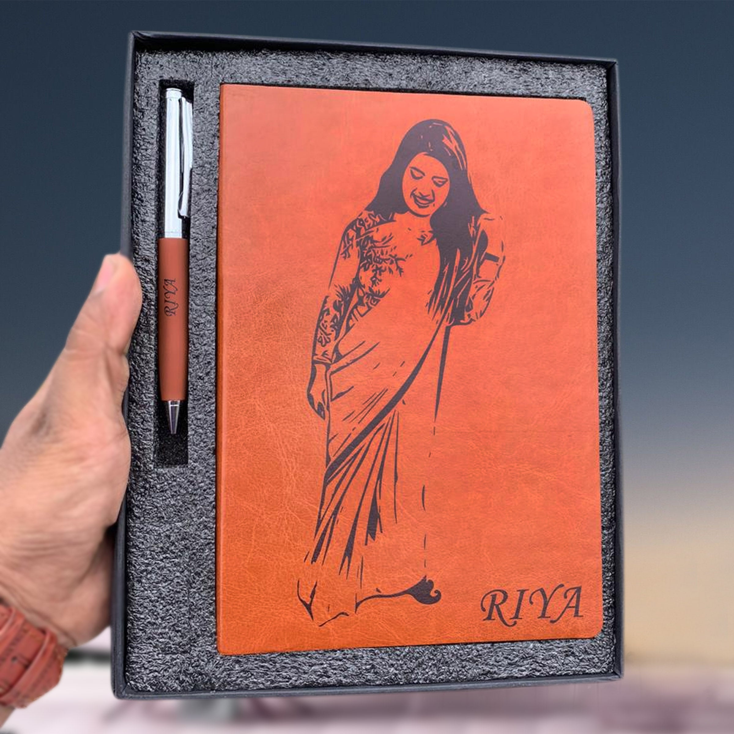 Customised Diary with Pen | Buy Personalised Diary Gift Online at Zestpics