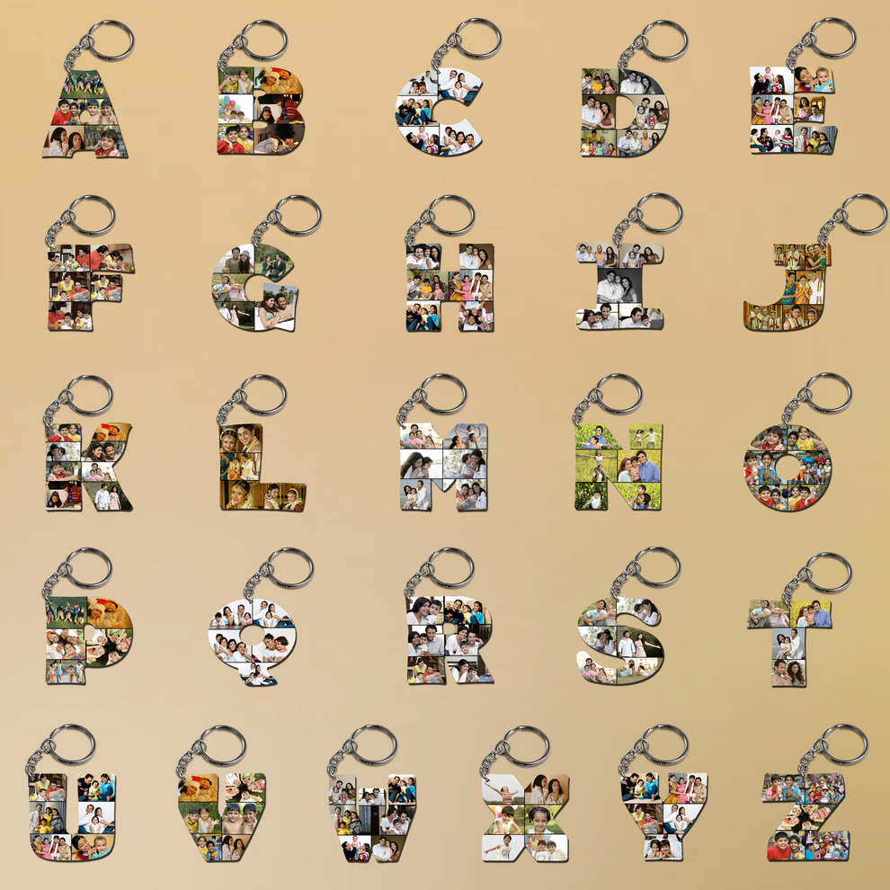Buy/ Send Personalized Alphabet Photo Key Ring | Alphabet Keychain ...