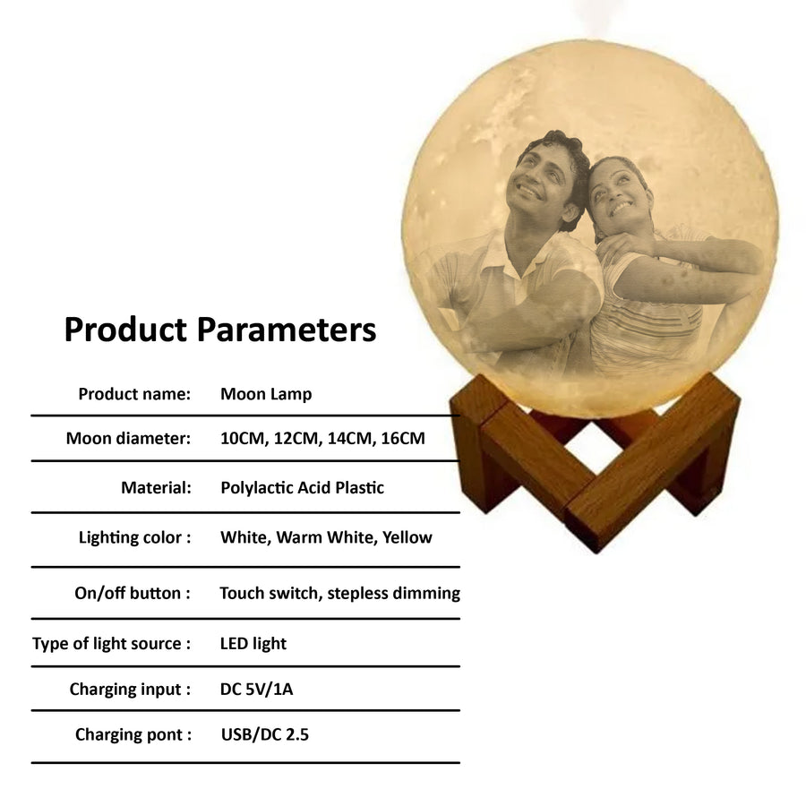 Moon Lamp, Photo Moon Lamp | Personalised Couple Moonlight Lamp - Zestpics